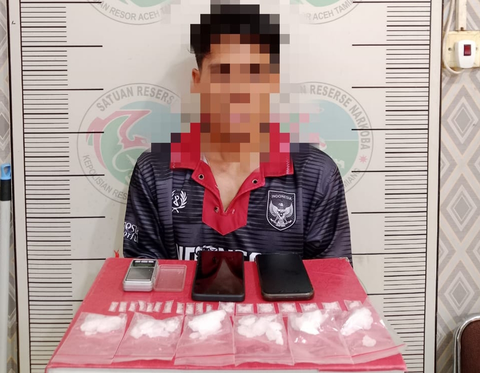 Polisi Tangkap Pengedar Narkoba di Selamat Aceh Tamiang, 24 Paket Sabu Diamankan